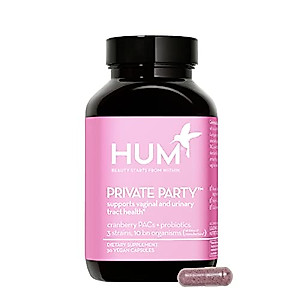 HUM Private Party Cranberry Pills for Women - Daily Vaginal Probiotic Women's Vitamins for Urinary Tract Health - Vegan Lactobacillus Supplement for a Balanced Vaginal pH + Microbiome (30 Capsules)