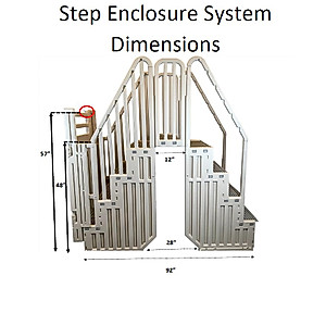 Confer Entry System for Above Ground Pools | Various Step Colors (Warm Gray with Blue), Plastic