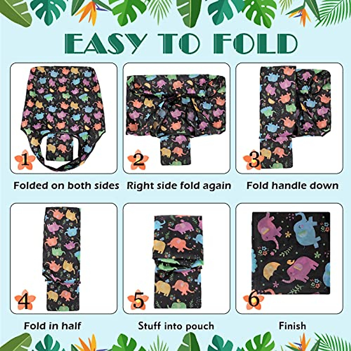 15 Pack Reusable Grocery Bags 50LBS Foldable Grocery Shopping Bags Nylon Tote Washable Bag with Handles Large Waterproof Tote()