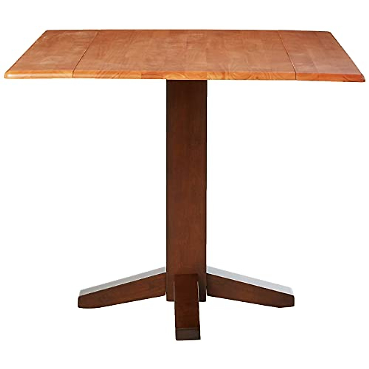 International Concepts Square Dual Drop Leaf Dining Table, 36", Cinnamon/Espresso