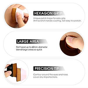 2PCS Momma Brush Makeup,Flawless Mama Makeup Brush, Home Of The Original Momma Brush With Storage Case, Flat Top Foundation Brush (Black)