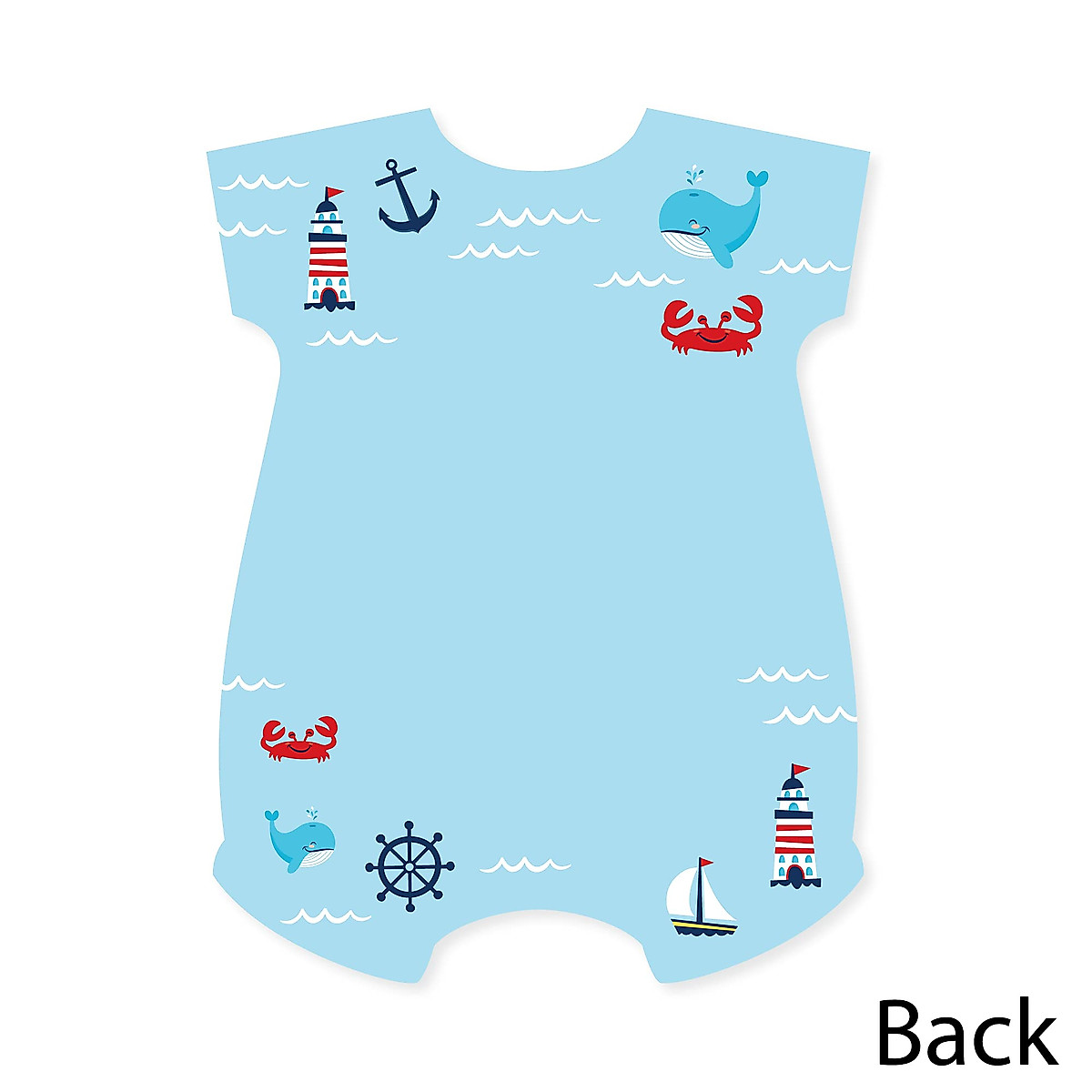 Big Dot of Happiness Ahoy It’s a Boy - Shaped Thank You Cards - Nautical Baby Shower Thank You Note Cards with Envelopes - Set of 12