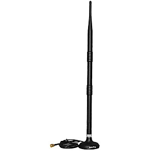 Gadgets World FBA_ALFA-ARSN19M Alfa 9dBi WiFi Booster SMA Omni-Directional High-Gain Screw-On Swivel Antenna with Magnetic Base