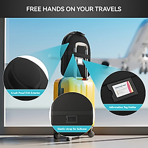 Gelozid Hat Box Holder Case for Travel, Hard Travel Hat Case for Mens Fedora Hats, Crush-Proof Box for Fedora Hat Storage, Hat Carrier with Adjustable Strap, Lightweight and Classy for Travel