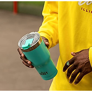 Beast 30 oz Tumbler Stainless Steel Vacuum Insulated Coffee Ice Cup Double Wall Travel Flask (Aquamarine Blue)