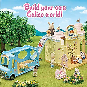 Calico Critters Sunshine Nursery Bus for Dolls, Toy Vehicle seats up to 12 collectible figures , Blue