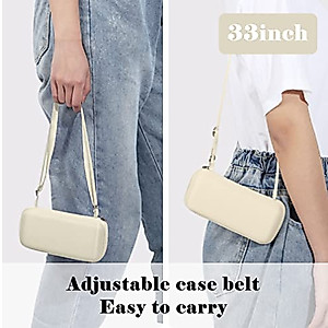 ESUFEIR Mini Travel Sun Umbrella for Purse With Case,Small Compact UV Umbrella Protection Sun,Lightweight Portable Parasol Umbrella Windproof for Women Men Kids (Beige)