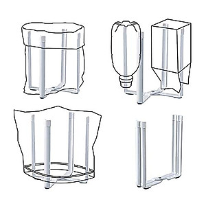 Multifunctional Kitchen Stand Holder for Plastic Bags, Bottles and Cups, Drying Racks Shelf Trash Bag Garbage Bag Holder for Home Kitchen Tower (White)