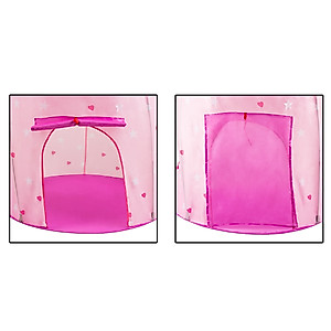 Hey! Play! Kids Play Tent, Princess Castle- Pop Up Girls Playhouse Hut for Indoor/Outdoor, Pink Playroom Toy- Foldable with Carrying Bag, 80-JGG02