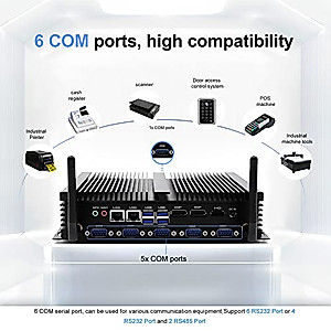 Industrial Fanless Mini Desktop PC Core i7 8GB RAM Mini PC Windows 11 / Linux, Mini Industrial PC 256GB SSD, 4K HD DP EDP Three Screen Displays, Dual NIC, CPU 8550U Fanless PC, Full Metal Case