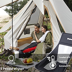 KingCamp Down Sleeping Bag 650 Fill Power Ultralight Compact Portable Sleeping Bags for Adults Cold Weather 3 Season Backpacking Bag for Camping Traveling with Compression Sack, 84''ⅹ29''ⅹ19'', Black