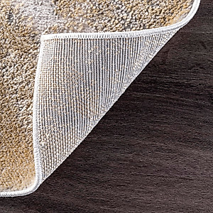 nuLOOM Cyn Contemporary Abstract Area Rug, 5' Round, Gold