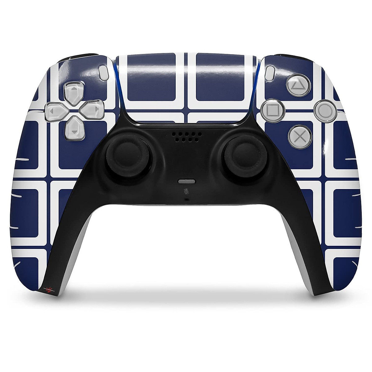 WraptorSkinz Skin Wrap compatible with Sony PS5 DualSense Controller Squared Navy Blue (CONTROLLER NOT INCLUDED)