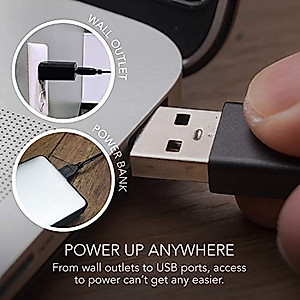 Sharper Image SBS2-SI Medium Personal Fan with Soft Blades, 3 Speeds, Touch Control, Quiet Operation, 6 ft. USB Cable, Black/Walnut