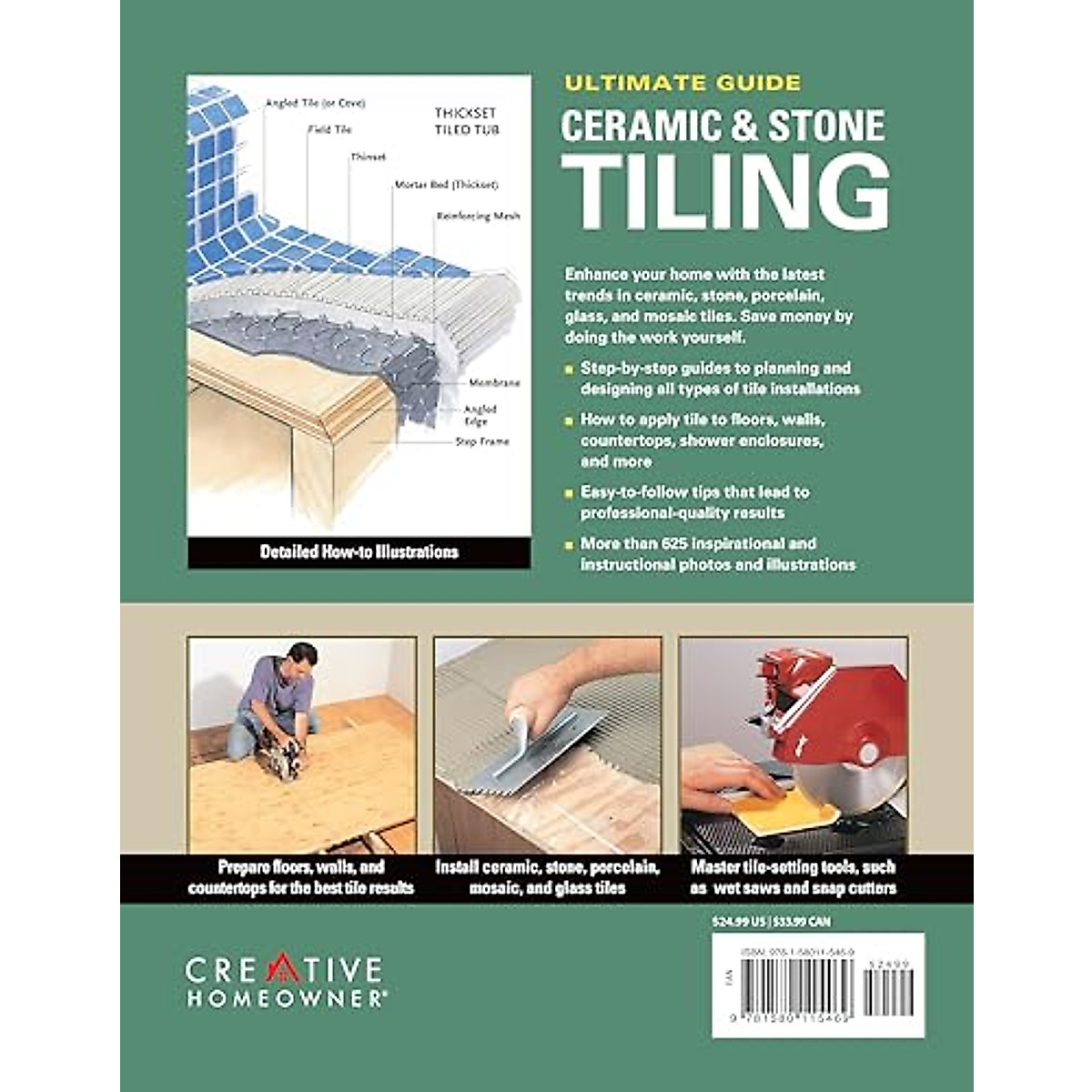Ultimate Guide: Ceramic & Stone Tiling, Third Edition, Updated and Expanded (Creative Homeowner) Step-by-Step Guide to Tile Installations, including Glass, Mosaic, & Porcelain (Home Improvement)