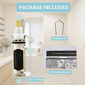1222 Cartridge Kit Replacement for Moen Posi Temp One-Handle Faucets, Compatible with Moen Tub Shower,Durable Brass & Plastic