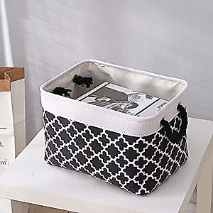 Royalstars Fabric Storage Basket, Decorative Cotton Linen Storage Basket, Gift Box(3-Pack) (Black, 382824cm),38*28*24cm