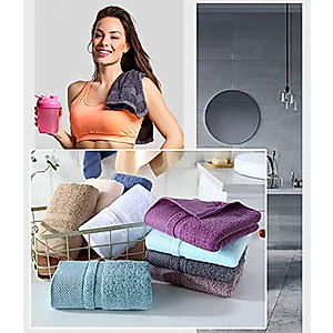 LayYun Bathroom Hand Towels, Set of 2, Ultra Soft and Highly Absorbent Face Towel, Durable Hand Towel for Everyday Use, Home, Camping, Gym (Grey, 14 x 30 Inch )