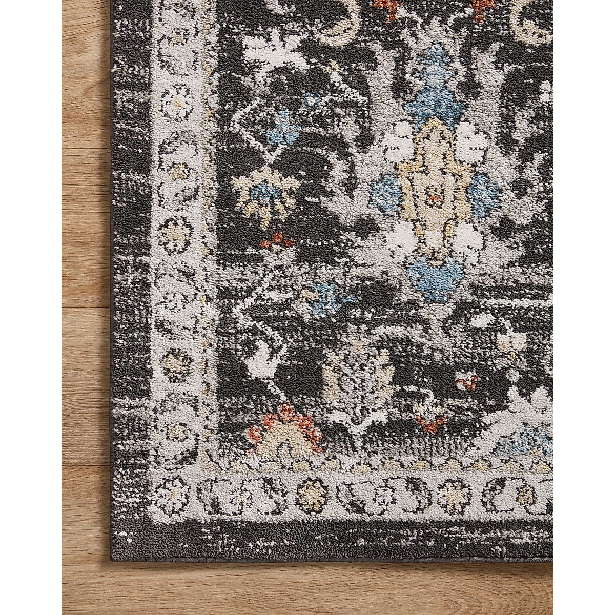 Loloi II Odette Collection ODT-04 Charcoal/Multi 5'-3" x 7'-9" Area Rug