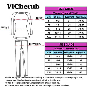 ViCherub 2 Sets Women's Thermal Underwear Set Long Johns with Fleece Lined Ultra Soft Top & Bottom Base Layer Thermals for Womens Black & Gray Medium
