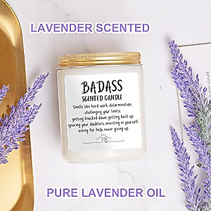 Sinsufur Congratulations Gifts for Women, Inspirational Gifts for Women Friends Coworkers, Birthday Christmas Gifts for Women - Boss Lady, New Job, Promotion Gifts for Women, 7oz Badass Scented Candle