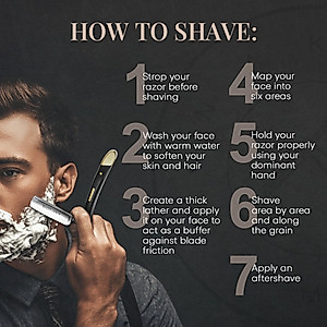 Best Straight Razor Set - Shave Ready Straight Razor Kit, Solid Straight Razor Shaver, Biblical Wood Straight Razor, Japanese Steel, Mens Straight Razor, Best Gifts For Men (Black)