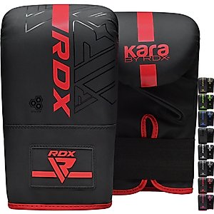 RDX Bag Gloves Boxing Punching Mitts, Maya Hide Leather, Padding, Ventilated Palm, MMA Heavy Punch Training, Muay Thai Kickboxing Focus Pads Double End Speed Ball Workout, Adult Men Women