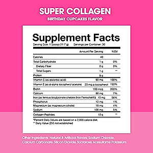 Obvi Collagen Peptides, Protein Powder, Keto, Gluten and Dairy Free, Hydrolyzed Grass-Fed Bovine Collagen Peptides, Supports Gut Health, Healthy Hair, Skin, Nails (30 Servings) (Birthday Cupcakes)