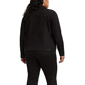 Levi's Women's Plus-Size Original Trucker Jacket, Black and Black, 3X