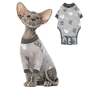 DENTRUN Cat Surgery Recovery Suit Female Male Cats Spay/Neuter Suit Soft Onesie After Surgery, Kitten Surgical Collar Cone Alternative Shirt, Abdominal Wounds Anti-Licking Cat Body Suit Post Surgery