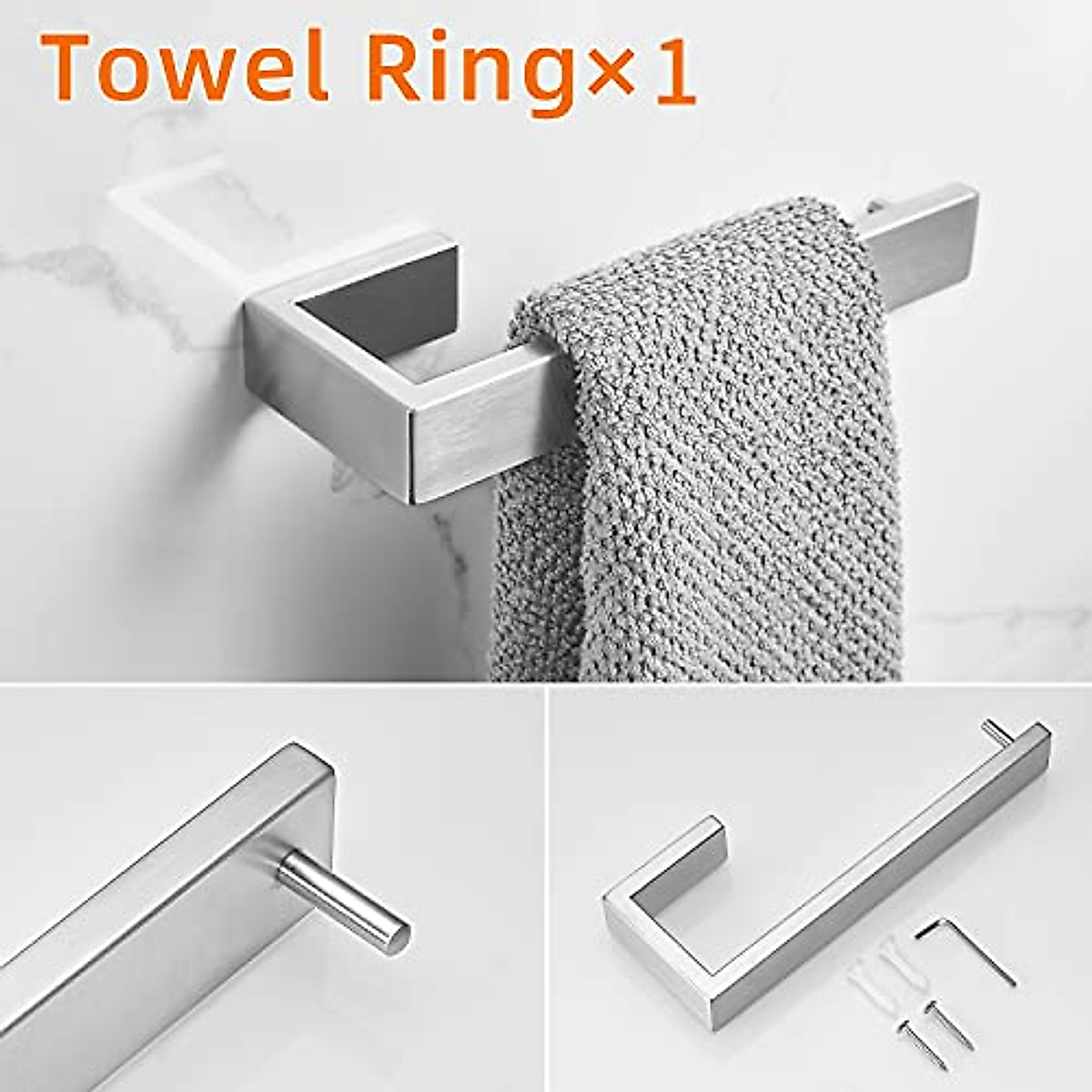 Fapully 5 Piece Bathroom Hardware Set Stainless Steel Wall Mounted Bathroom Accessories Set,Brushed Nickel Finished