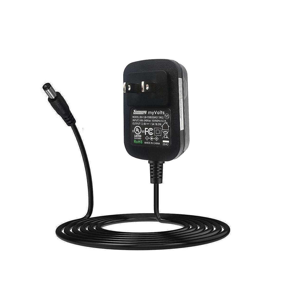MyVolts 12V Power Supply Adaptor Compatible with/Replacement for Arturia KeyStep 37, KeyStep 49, KeyStep 61 Keyboard - US Plug