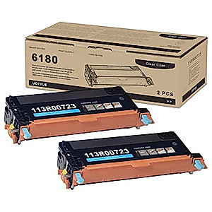 2-Pack (Cyan) Compatible Phaser 6180, 6180N, 6180DN, 6180MFP-D, 6180MFP-N Printer Toner Cartridge High Capacity Replacement for 113R00723 Toner Cartridge