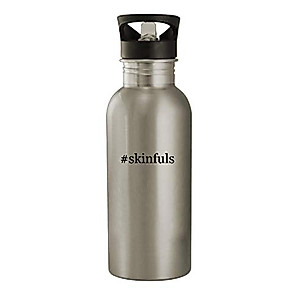Knick Knack Gifts #skinfuls - 20oz Stainless Steel Water Bottle, Silver