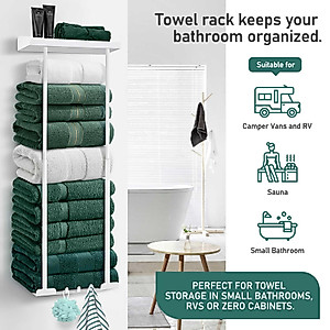 Hommtina Bathroom Towel Storage Black Towel Holder Bathroom Decor Aesthetic Towel Racks for Bathroom Bath Towel Storage (White)