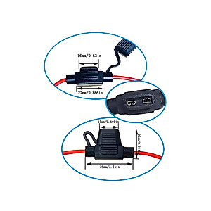 KOLACEN Automotive Car Truck in-line 16 Gauge Fuse Holder for Mini Blade Type Fuse 3 Pieces + 6 Pieces Mini Blade Fuse 5Apm 7.5Apm 10Apm