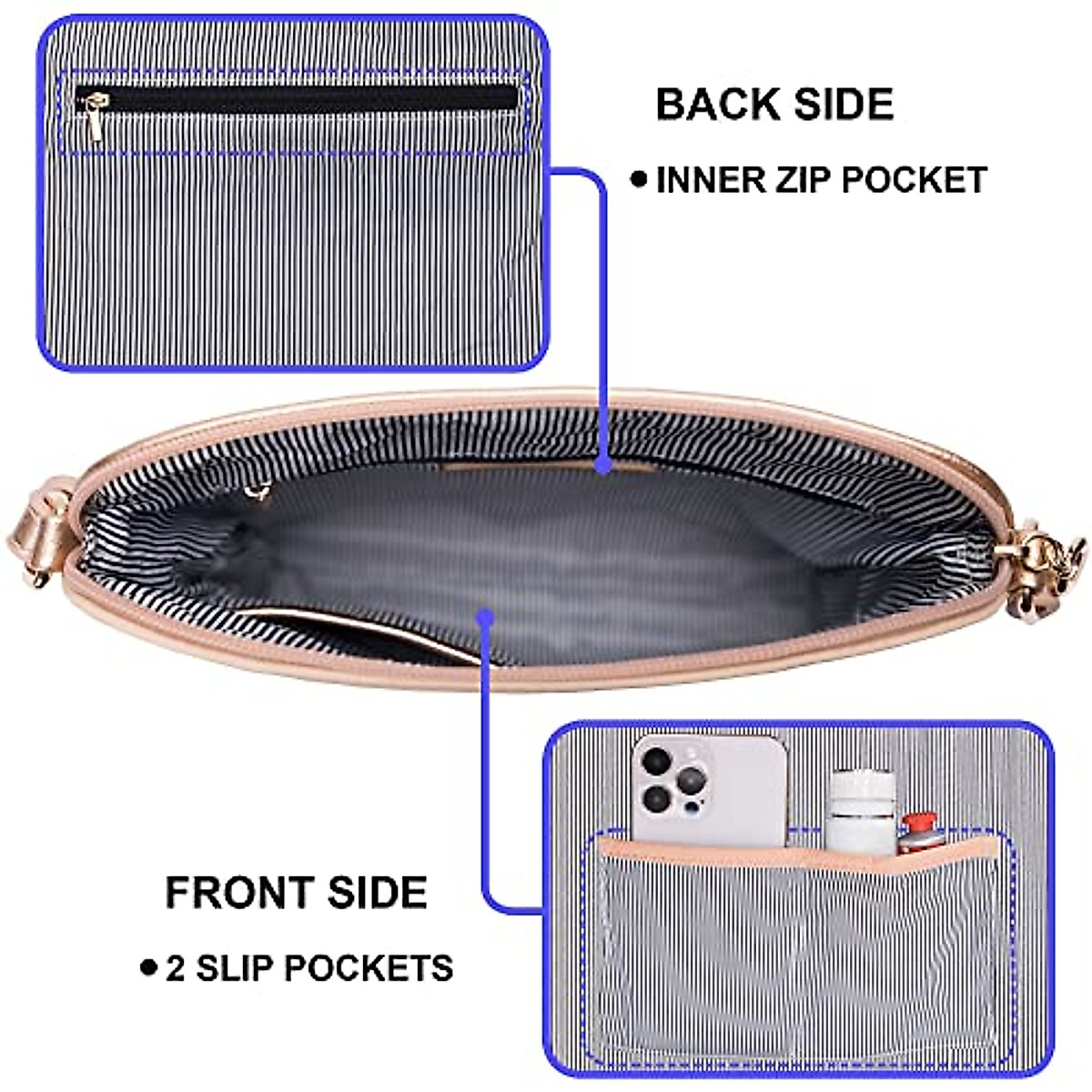 Solene Womens Lightweight Medium Crossbody Purse with Tassel, Perfect Size Crossbody Bags for Daily Use, travel - LP062 (Nude-Rose5)