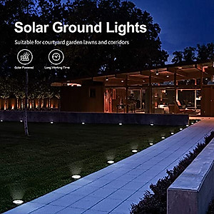 pozzolanas Solar Ground Lights 16 Packs - 8 LED Solar Garden Lights Outdoor Waterproof in-Upgraded Outdoor Garden Waterproof Bright in-Ground Lights for Lawn Pathway Yard Driveway(Cold White)