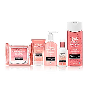 Neutrogena Body Clear Acne Treatment Body Wash with Salicylic Acid Acne Medicine, Pink Grapefruit Body Acne Cleanser to Prevent Breakouts on Back, Chest & Shoulders, 8.5 fl. oz (Pack of 3)