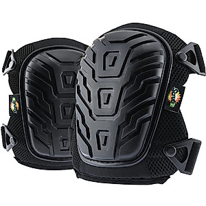 Knee Pads for Work - Universal Fit for Men and Women - Professional Poly-Shield Knee Pads With Gel-Padded Cushion - Construction Knee Protector With Adjustable Buckle Closure & Non-Slip Straps