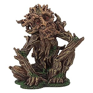 POPETPOP Fish Tank Tree Statue Decorations, Aquarium Décor Ornaments Tree Face Decoration for Fish Tank Resin Lifelike Old Man Sculpture Ornament