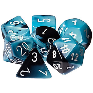 Chessex CHX26446 Dice-Gemini Black-Shell/White Set, Multicolor