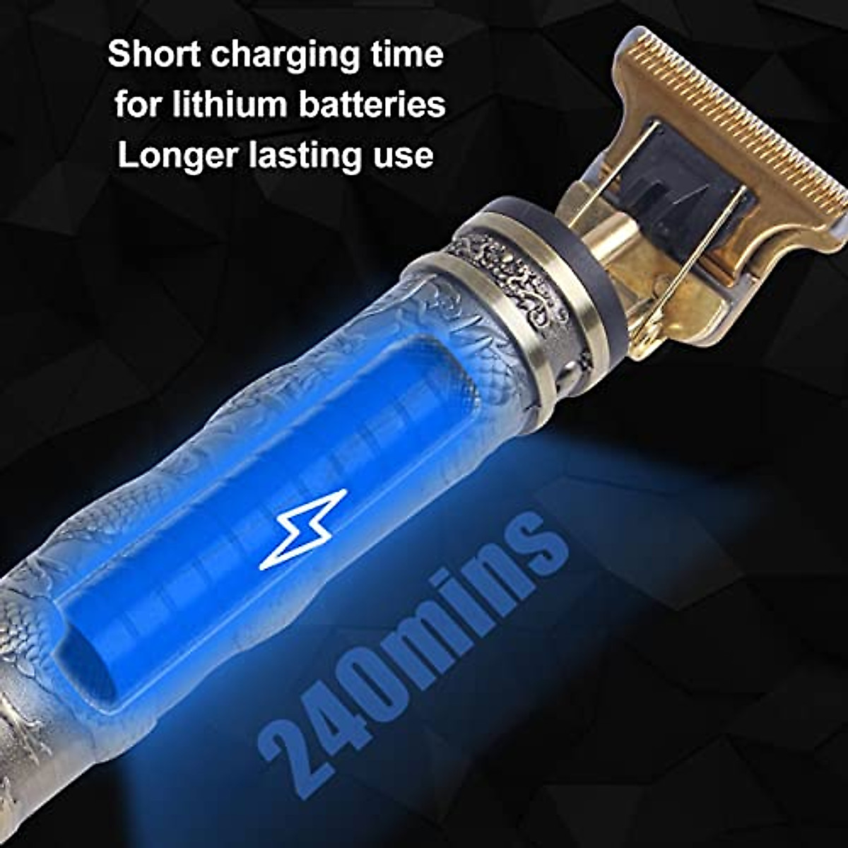 Hair Clippers for Men, Hair Trimmer T Blade Trimmer Zero Gapped Trimmer, Cordless Rechargeable Beard Trimmer Shaver Hair Cutting Kit (Gold)