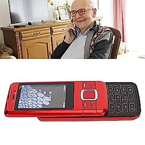 Unlocked Slider Phone, 2G GSM 1200mAh Battery Loud Voice Big Button Dual Card Senior Cell Phone for Elderly Kids Unlocked Mobile Phone Flip Cell Phone for Seniors (Red)