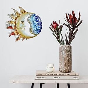 Outdoor Sun Wall Art Metal Sun Wall Decor Inspirational Celestial Wall Sculpture for Home Garden Farmhouse Yard Patio Fence Living Room Bedroom