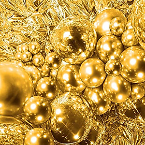 Kasyat 200 Pieces Metallic Latex Balloons, 18/16/12/10/5 Inch Chrome Latex Balloons Shiny Balloons Thick Assorted Sizes for Mardi