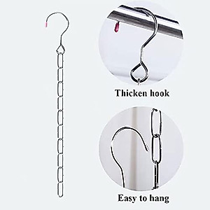 1 Pack Clothes Hangers Chain with 10 Slots, Closet Organizer Storage Space Saving Hanging Chains, Stainless Steel & Collapsible Chain Clothes Hanger Organizers, Clothing & Closet Storage