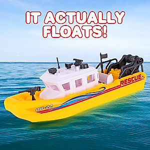ArtCreativity Aquatic Rescue Vessel, Battery-Operated Toy Ship for Kids, Floats in Water, Floating Bathtub and Pool Toy for Boys and Girls, Great Birthday Gift for Children