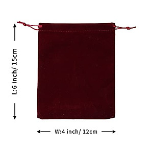 TOPTIE Custom 50 PCS Velvet Gift Wrap Bags with Drawstrings, 4"x6" Logo Print Jewelry Pouches for Wedding Favors