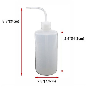 Antrader Plastic Watering Bottle, Succulent Squeeze Watering Can Gardening Tools with Bend Mouth and Scale Mark, 500ML